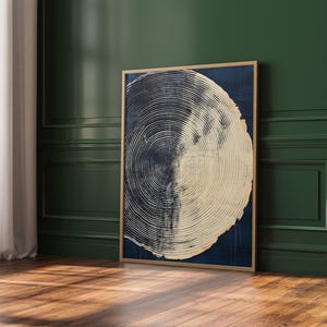 Rustic Blue Tree Ring Art - Abstract Vintage Wood Prints, Set of 3 ...