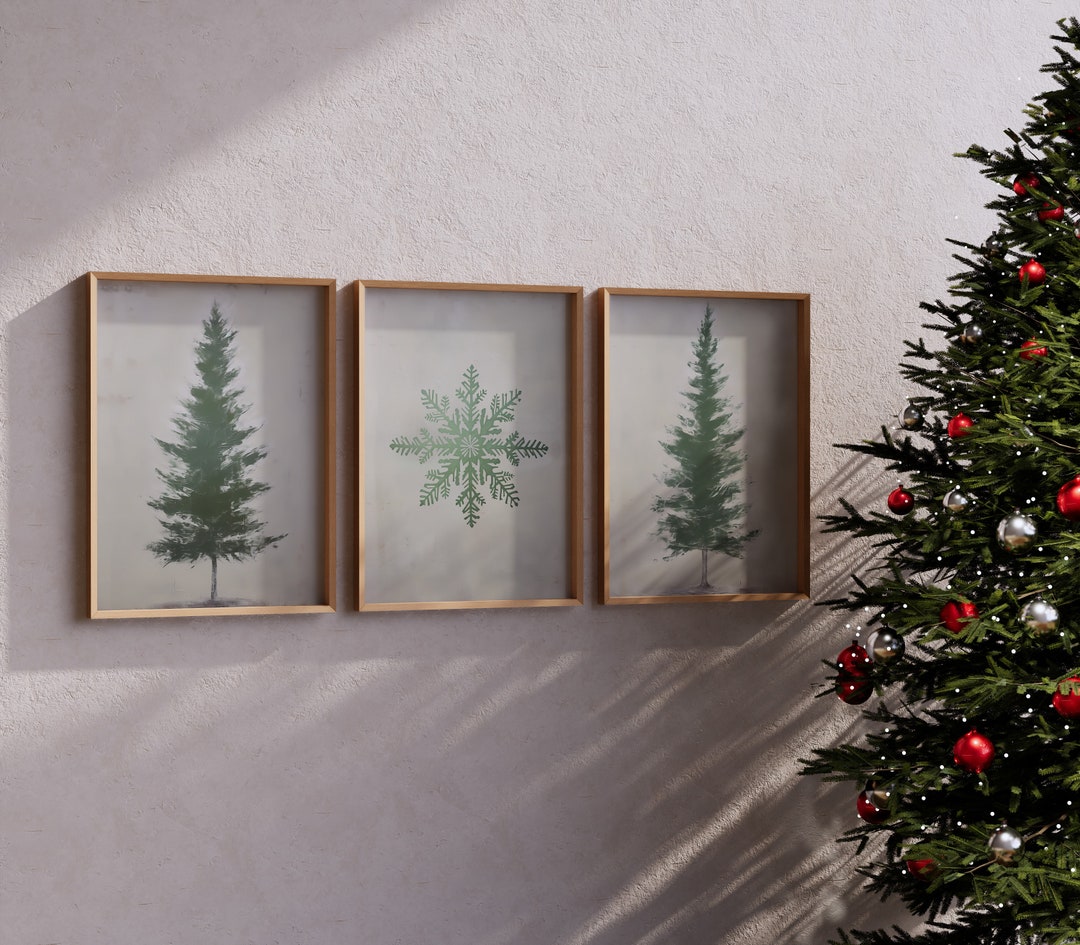 Christmas Home Decor White Christmas Set Snowflake Wall Art - Etsy