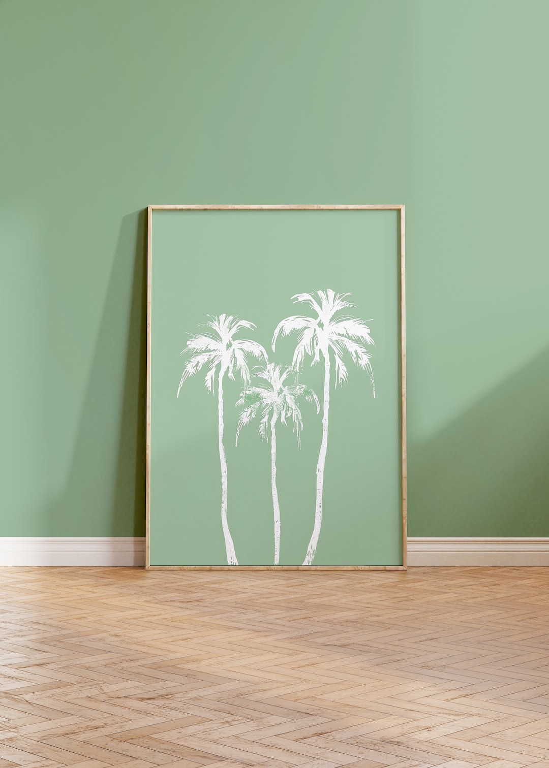 Green Palm Tree, Boho Beach Art, Palm Tree Art, Tropical Wall Art ...