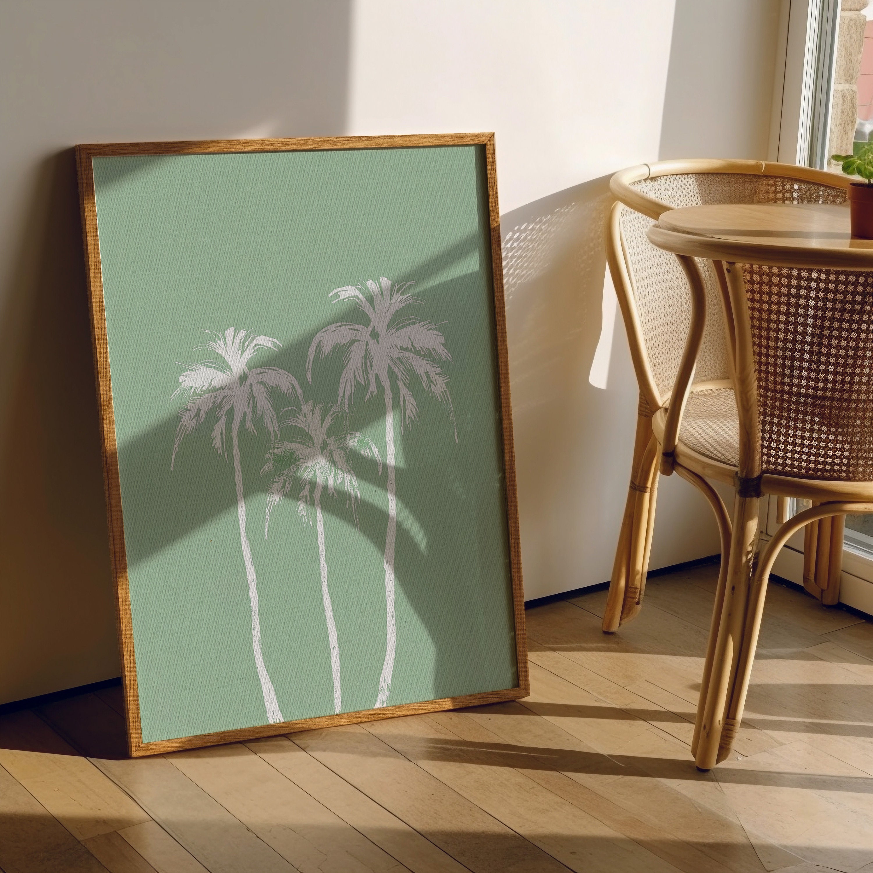 Green Palm Tree, Boho Beach Art, Palm Tree Art, Tropical Wall Art ...