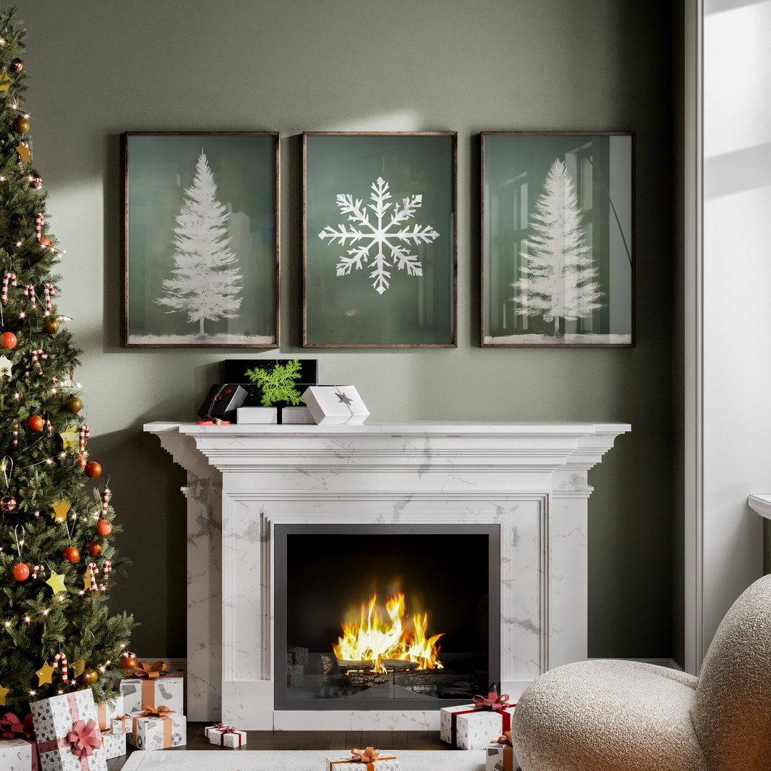 Christmas Home Decor, Christmas Tree Set, Snowflake Wall Art, Festive ...