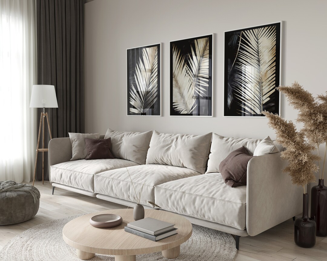 Modern Tropical Leaf Art, Coastal Leaf Print, Botanical Illustrations, Minimalist Art, Modern ...