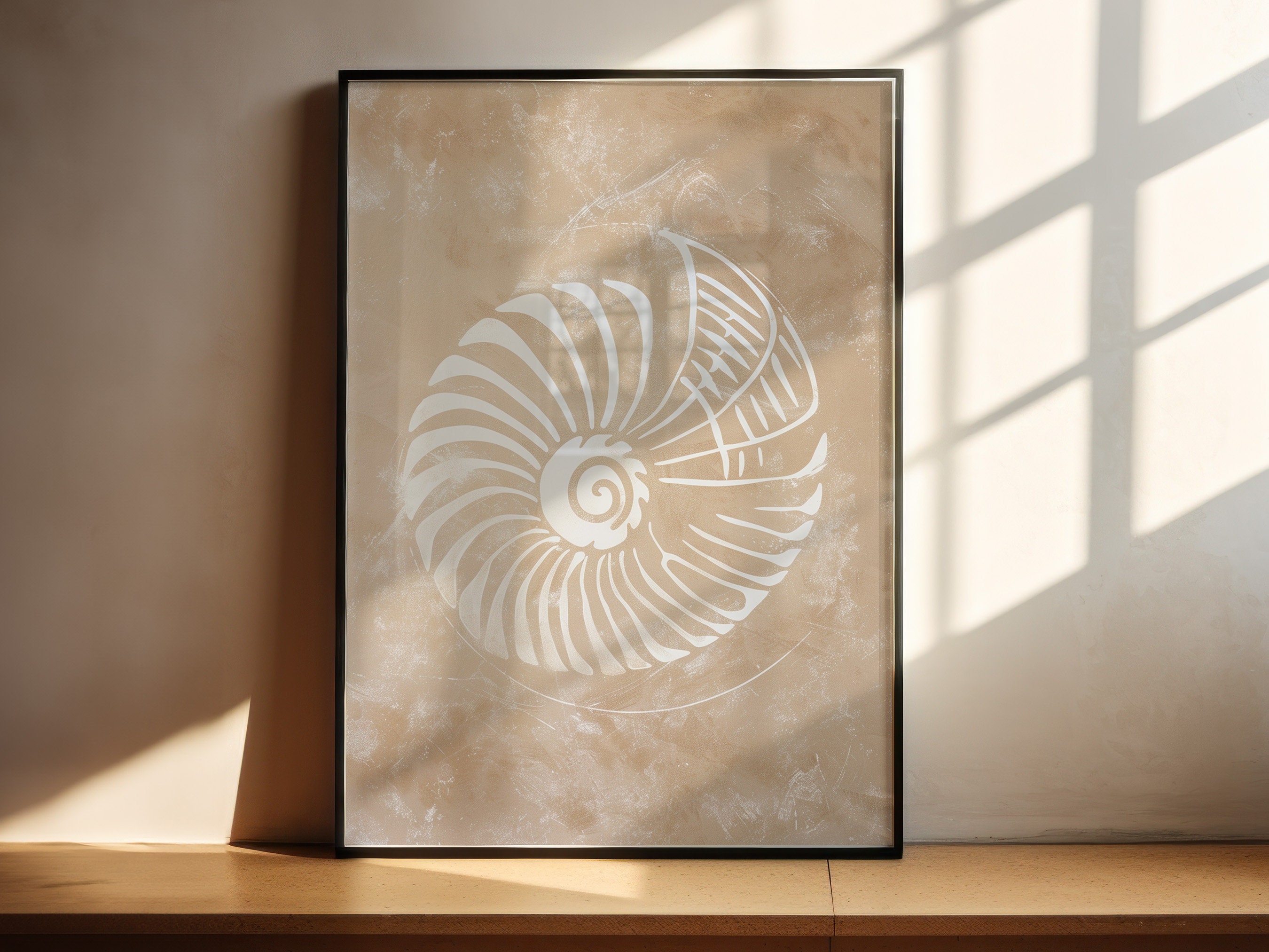 Coastal Wall Art, Boho Decor, Seashell and Starfish , Minimalist Wall ...