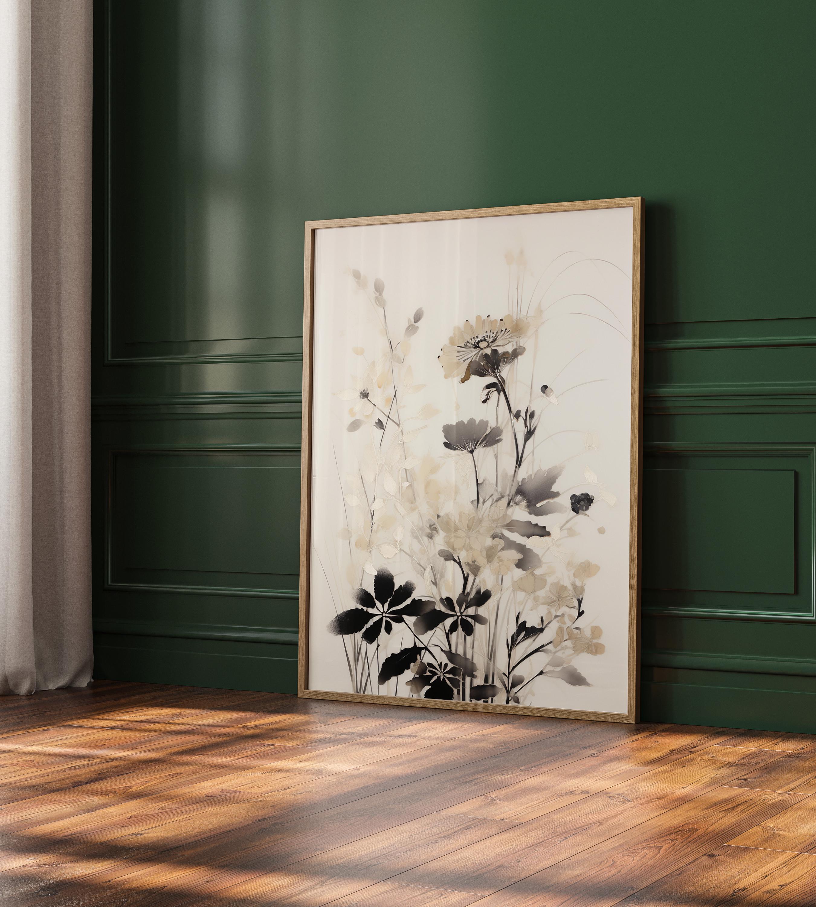 Contemporary Floral Wall Art, Neutral Botanical, Modern Home Decor ...