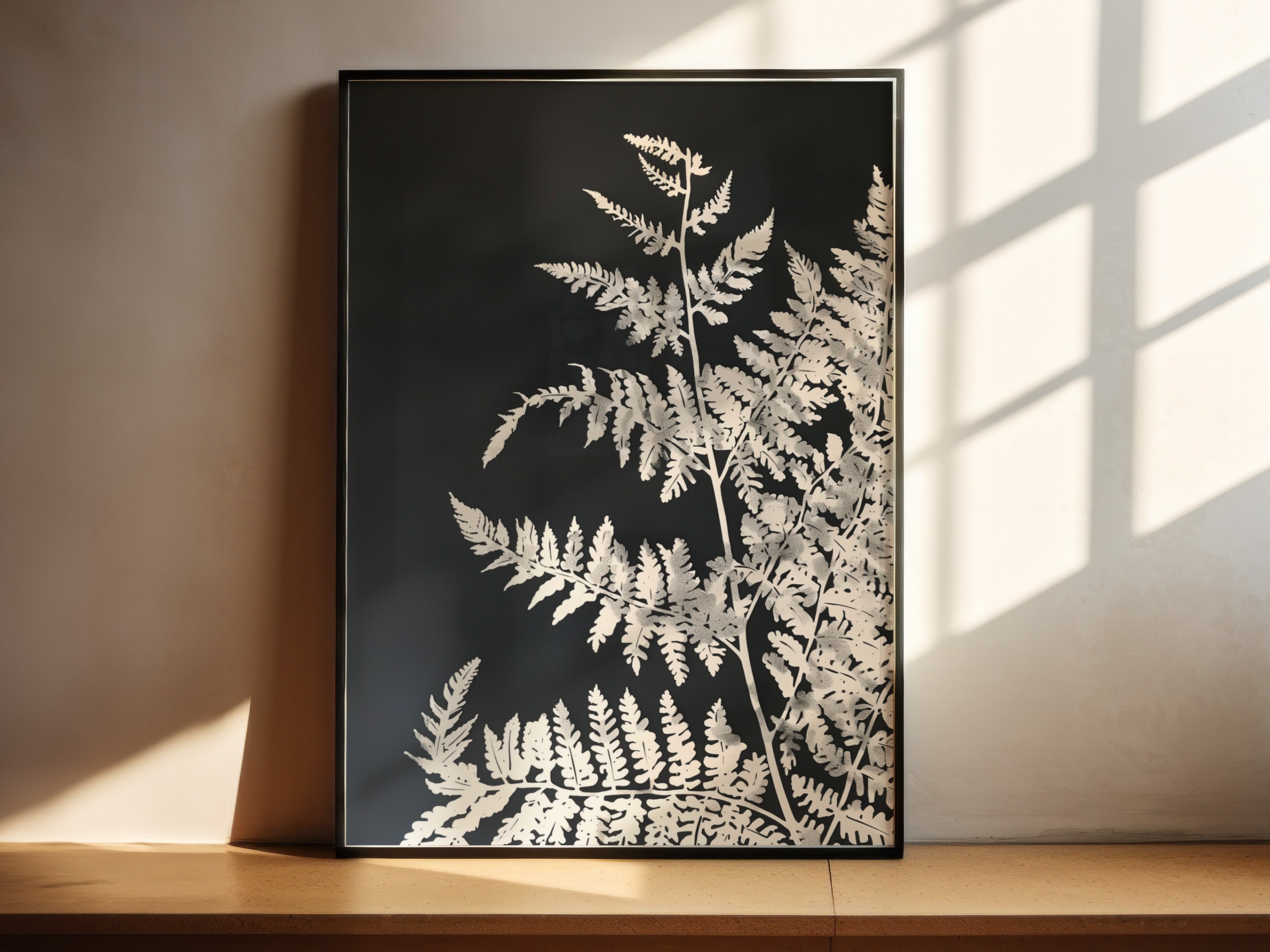 Modern Fern Artwork, Farmhouse Decor, Botanical Wall Art, Fern Leaf ...