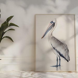 Pelican Watercolor Art Print Set: Coastal Minimalist Decor - Etsy