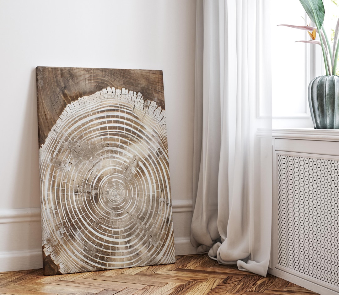 Tree Ring Art Print: Vintage Wood Slice, Scandinavian Decor - Etsy