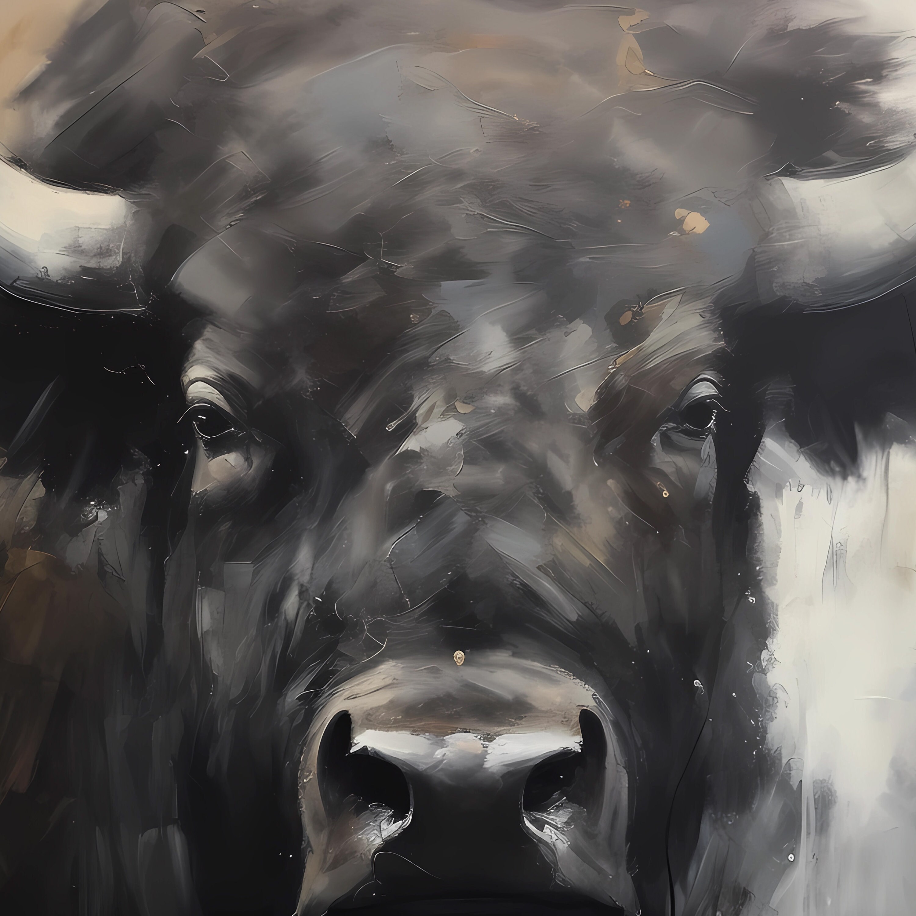 Buffalo Wall Art , Bison Print, Forrest Landscape, Modern Art, Rustic ...