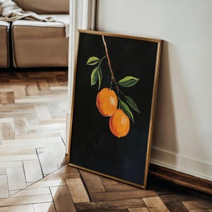 Orange Still Life Oil Painting Print, Original Kitchen Wall and Fruit ...