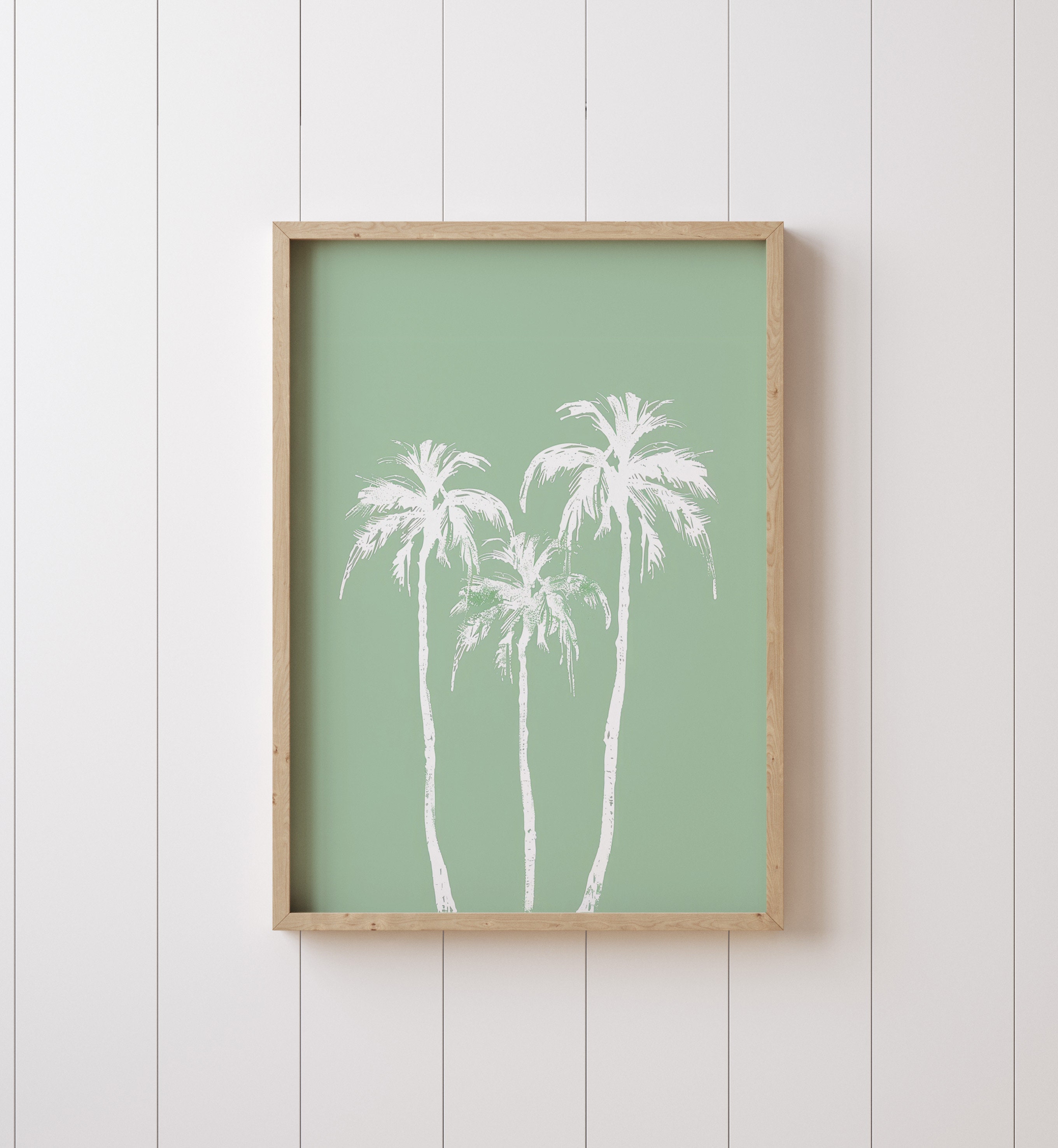 Green Palm Tree, Boho Beach Art, Palm Tree Art, Tropical Wall Art ...