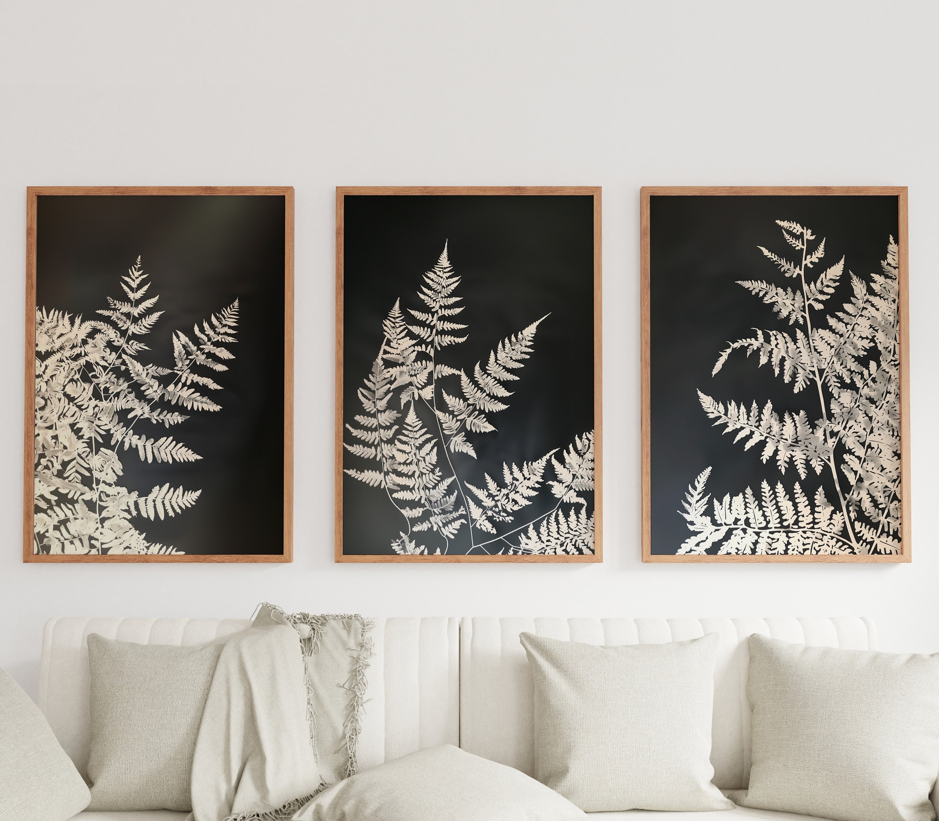 Modern Fern Artwork, Farmhouse Decor, Botanical Wall Art, Fern Leaf ...