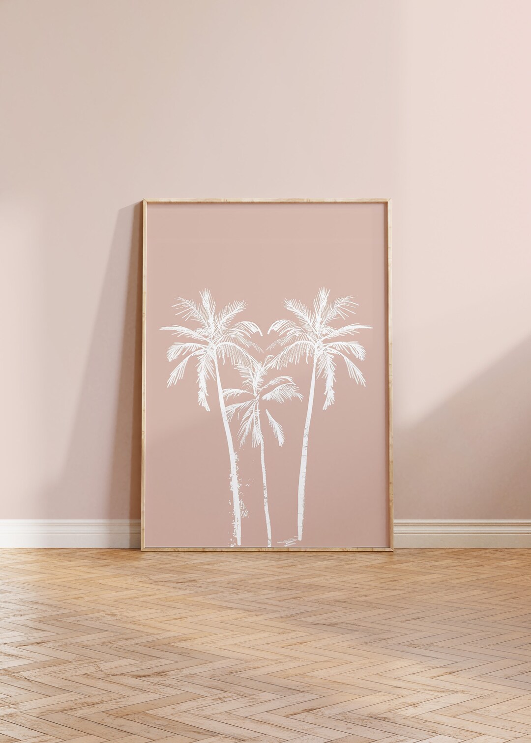 Pink Palm Tree, Boho Beach Art, Palm Tree Art, Tropical Wall Art ...
