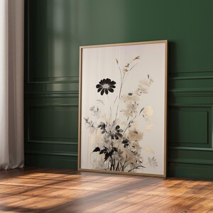 Contemporary Floral Wall Art, Neutral Botanical, Modern Home Decor ...