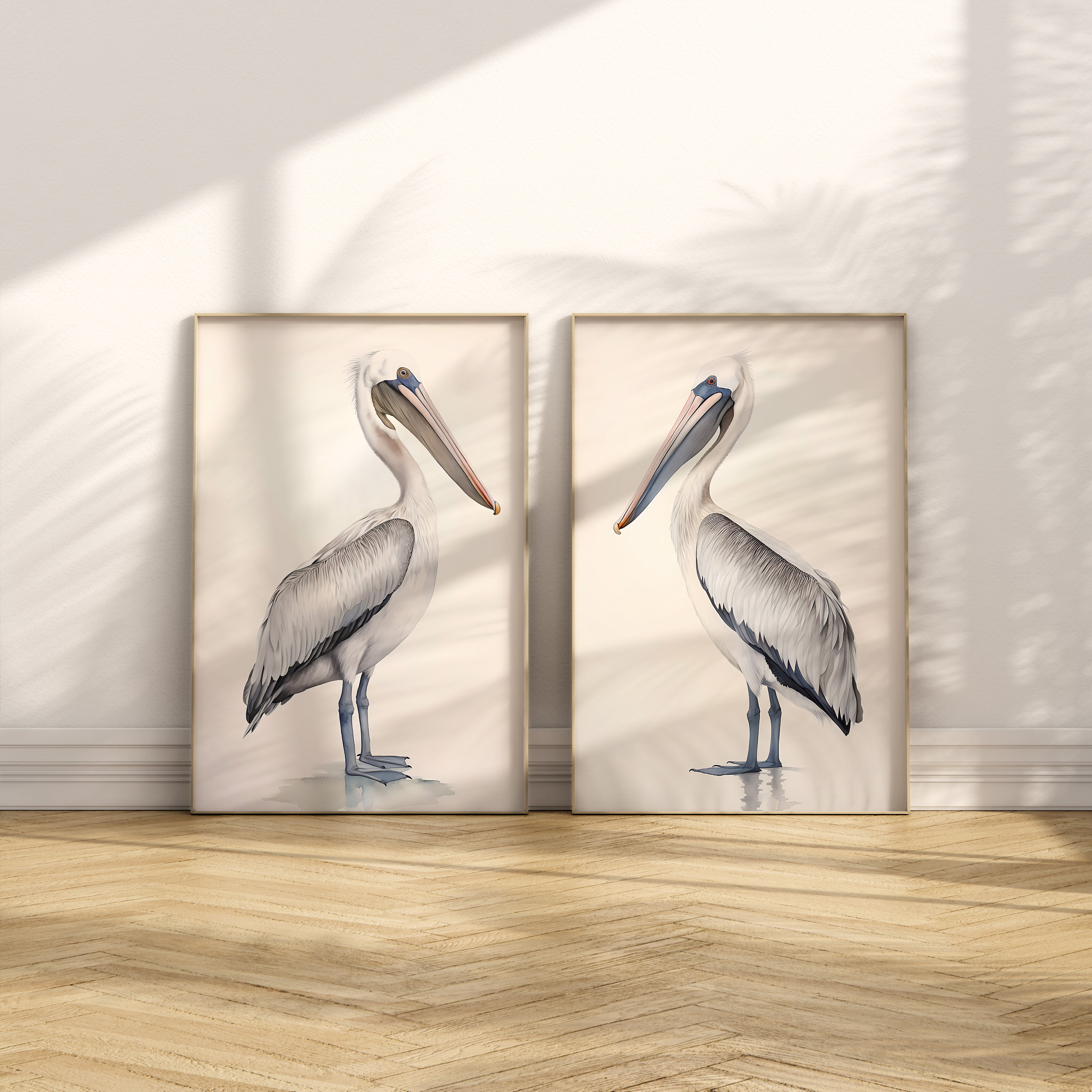 Pelican Artwork, Watercolor Pelican Painting, Minimalist Coastal Room ...
