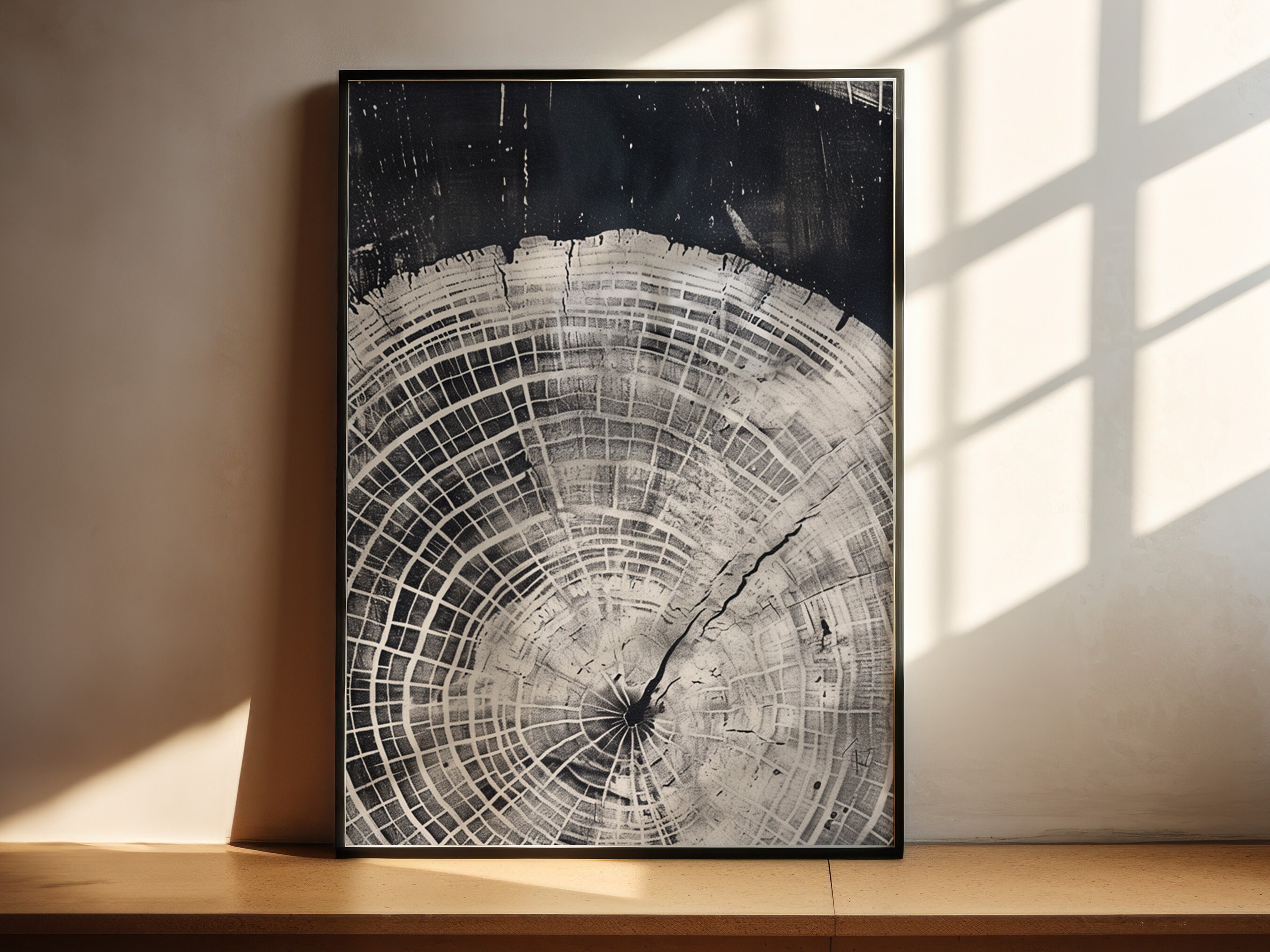 Rustic Tree Rings Wall Decor Abstract Vintage Wood Art Prints, 3 Piece ...