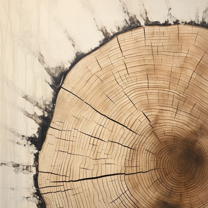 Tree Ring Art, Rustic Tree Rings, Vintage Wood Prints, Abstract Art ...