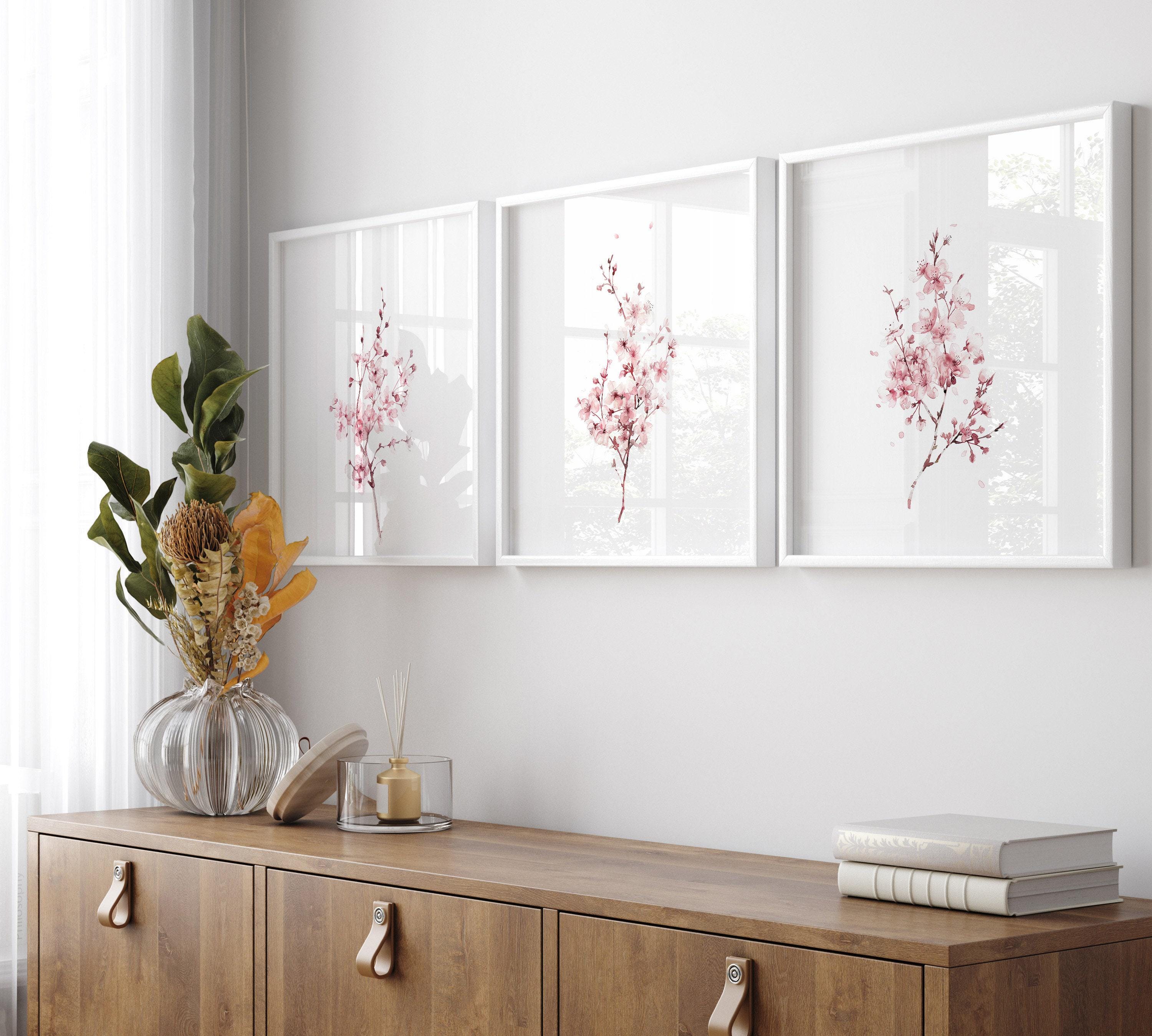 Cherry Blossom Watercolor Art Prints: Asian Nursery Decor, Set of 3 - Etsy