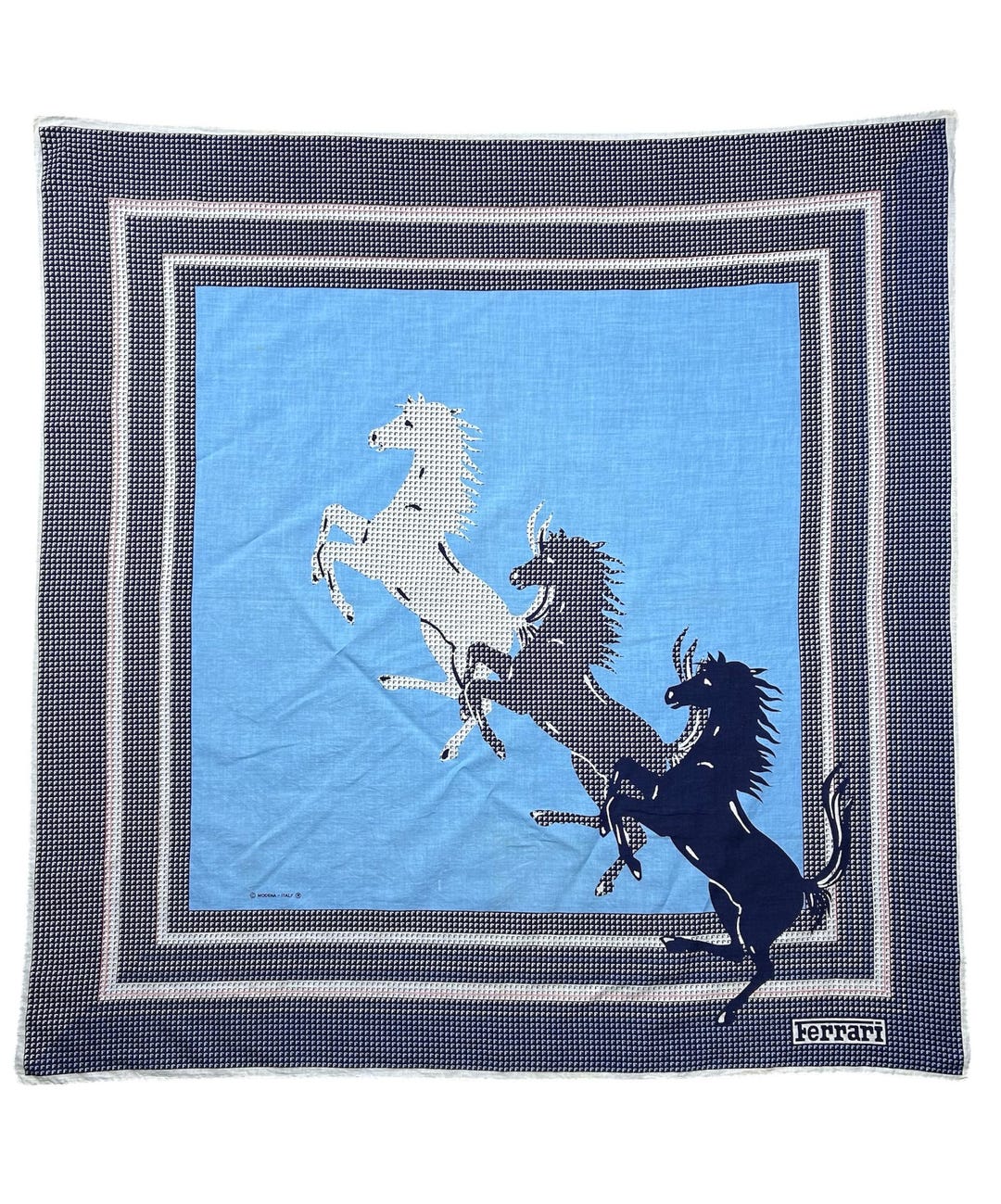 VINTAGE!! Ferrari Scarf Modena Italy Blue - Etsy