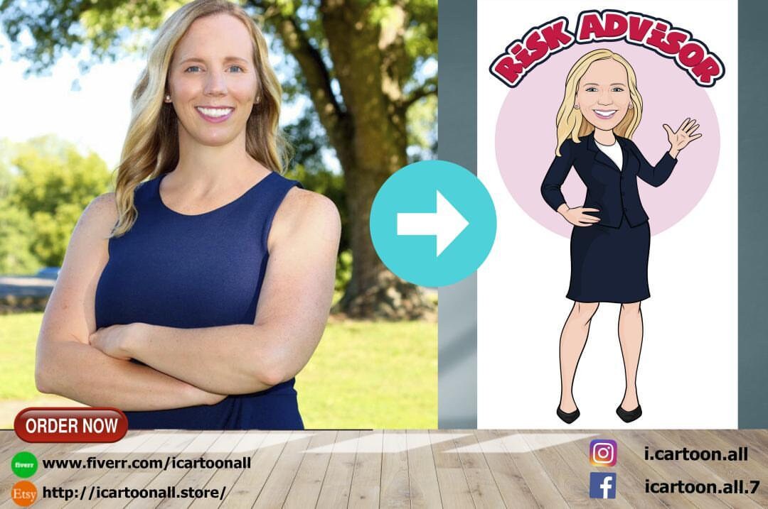 Custom portrait/cartoon portrait/Personalized gift/cartoon log | Etsy