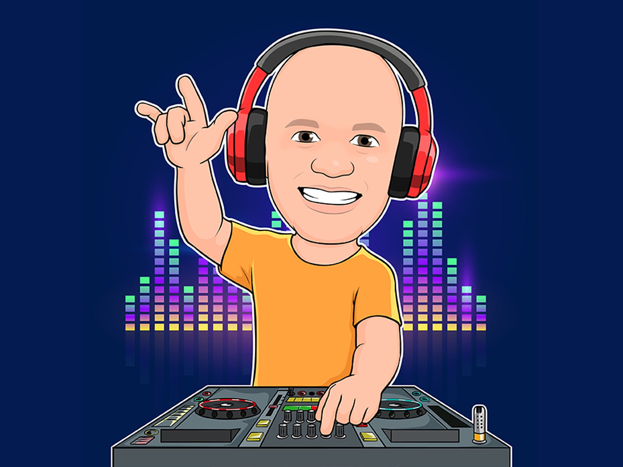 Cartoon DJ/ Cartoon Portrait/ Cartoon Logo/ Caricature Drawing ...