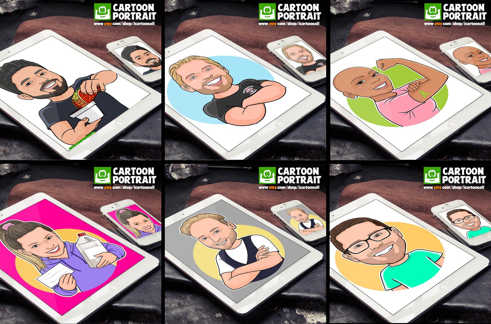 Custom portrait / logo design / Personalized gift / cartoon | Etsy