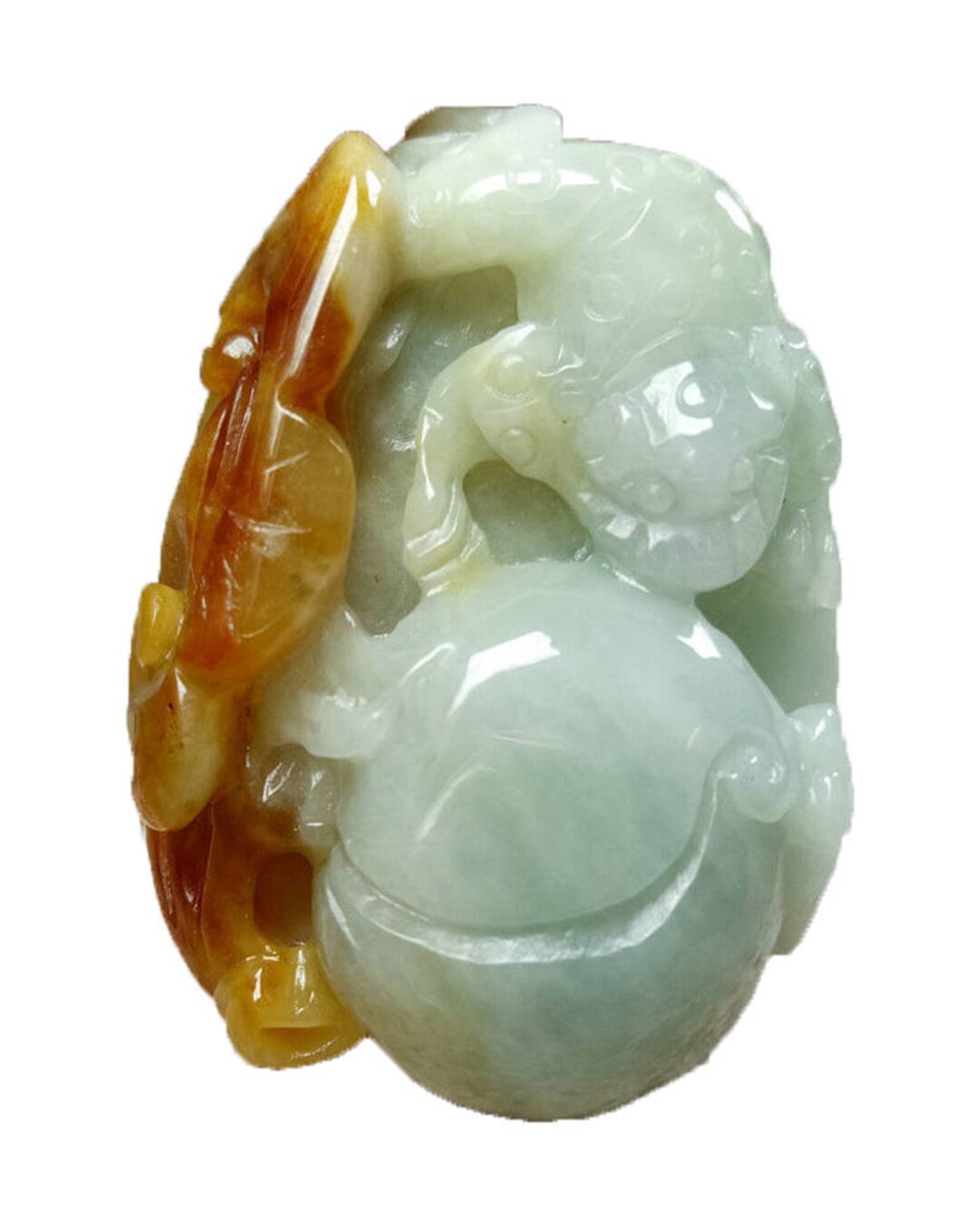 Certified Brown Green 100% Natural A Jade Jadeite Hand-carved Spider ...