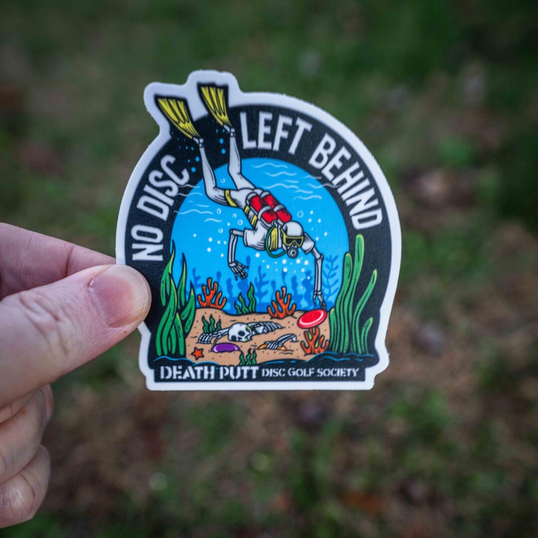 Disc Golf Sticker, No Disc Left Behind Disc Golf Water Bottle Sticker ...