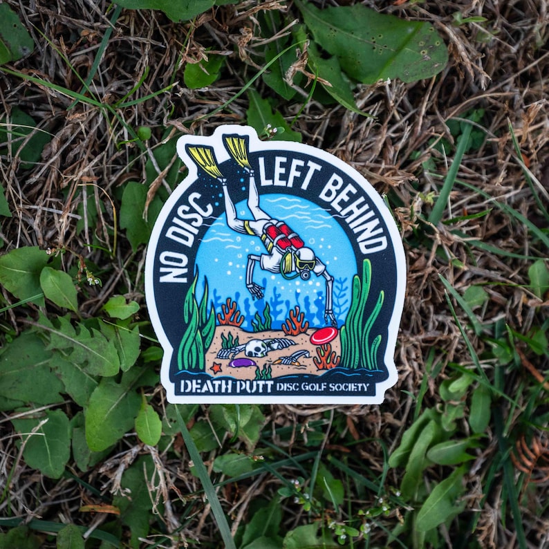 Disc Golf Sticker, No Disc Left Behind Disc Golf Water Bottle Sticker ...