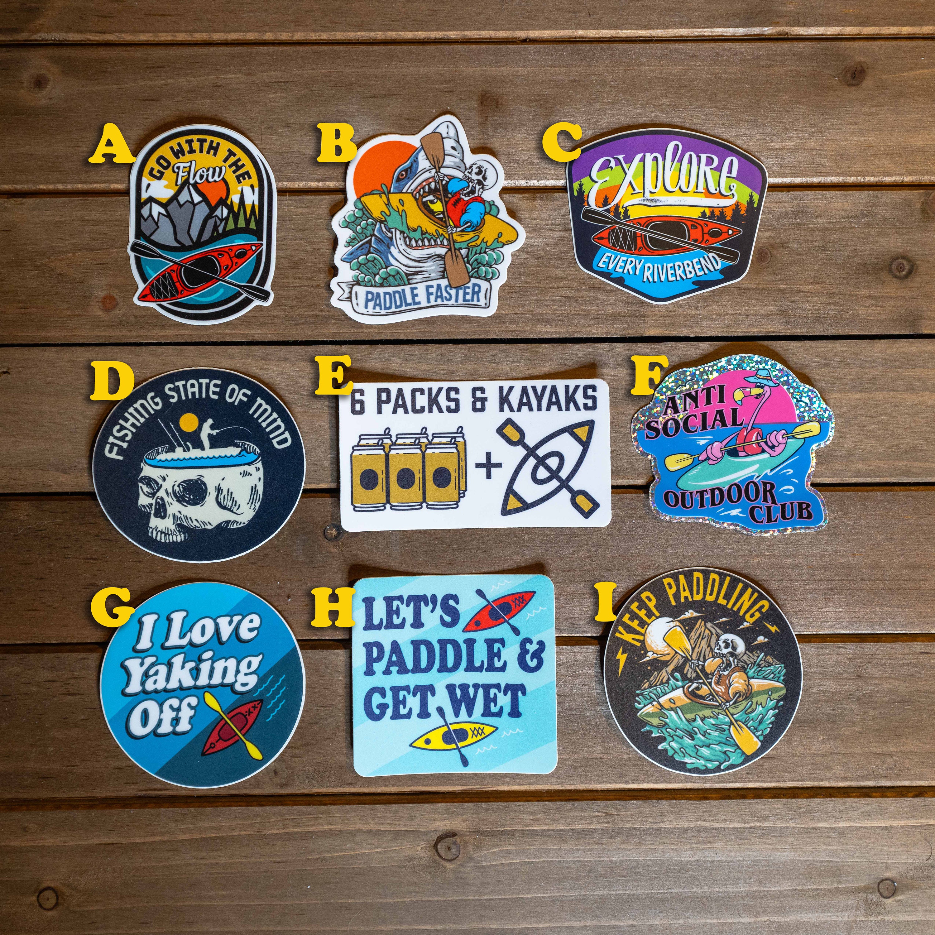 Paddling Sticker Set, Kayaking Sticker Set, SUP Stickers, Canoe ...