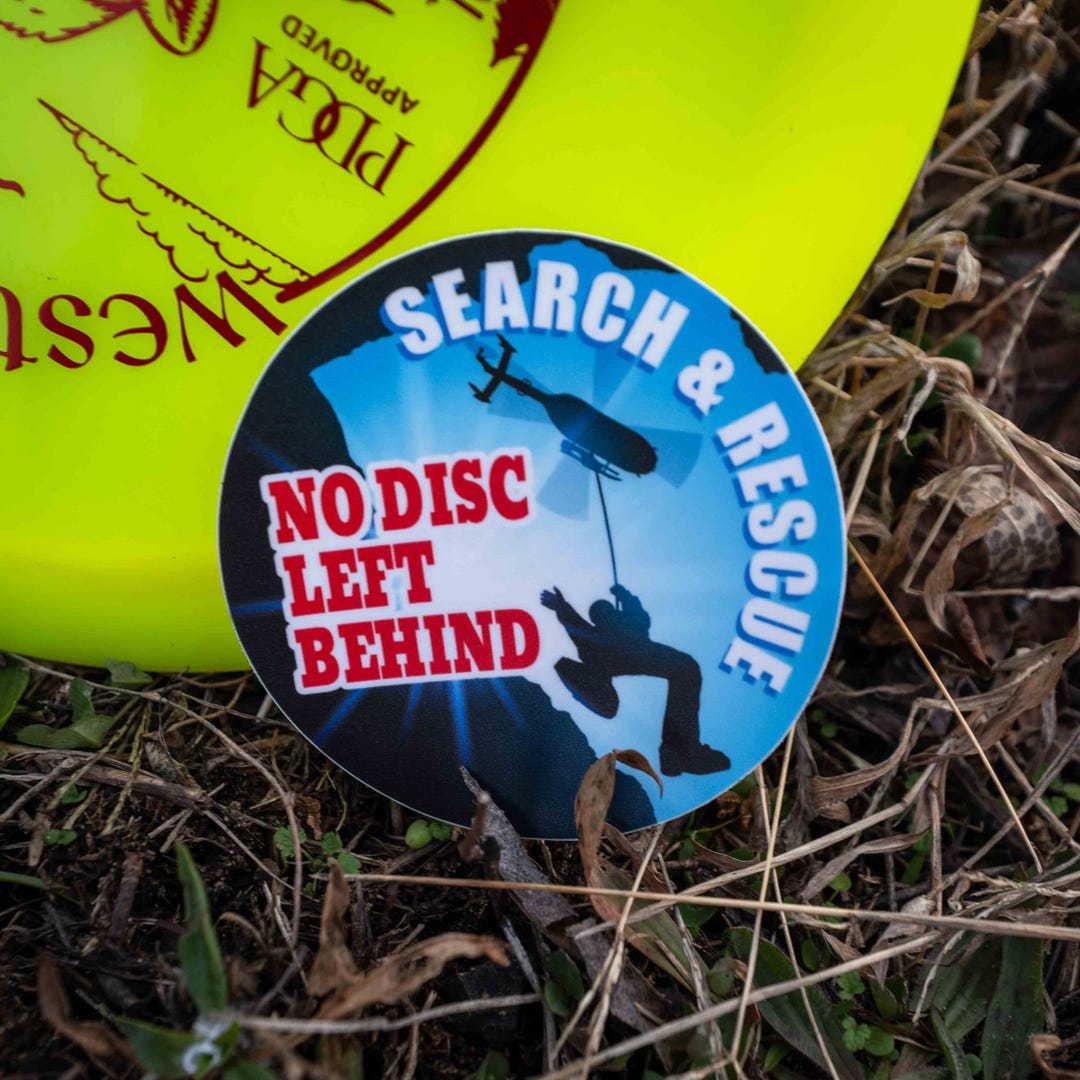 Disc Golf Sticker, Search and Rescue, No Disc Left Behind Funny Disc ...