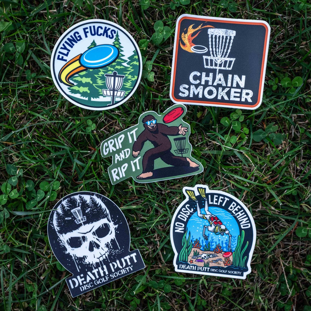 Disc Golf 5 Sticker Set, Funny Disc Golf Water Bottle Sticker, Disc ...