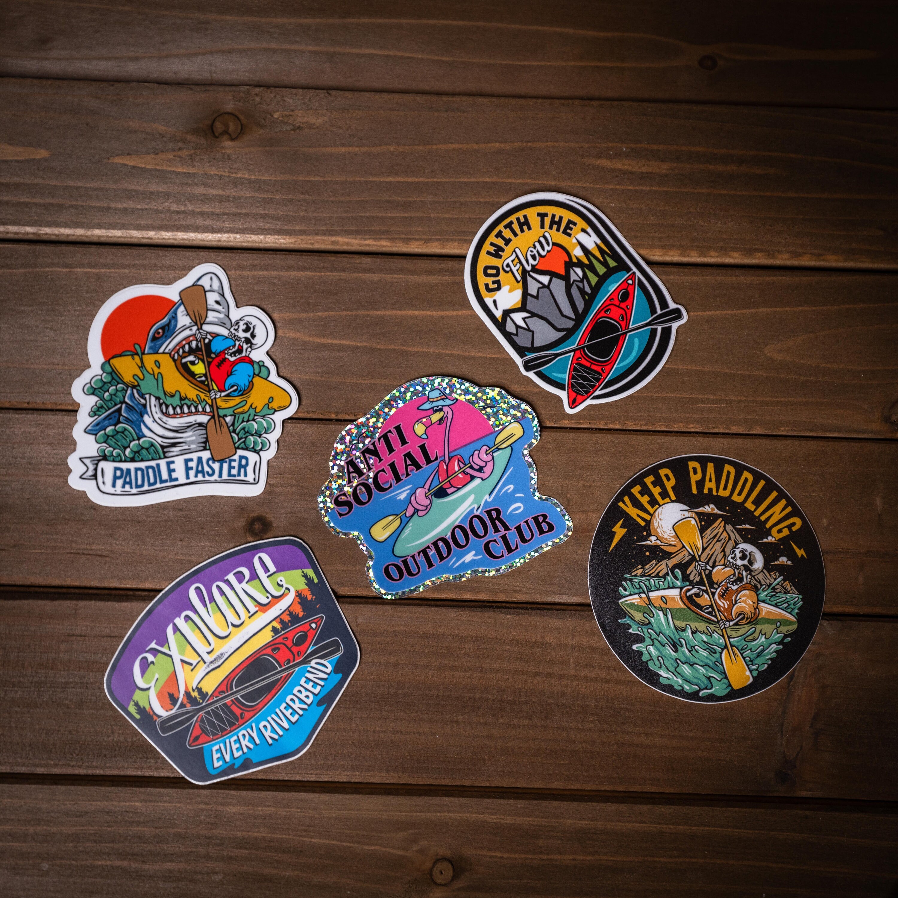 5 Kayaking Sticker Set, Kayak Stickers, Kayak Decals, Water Bottle ...