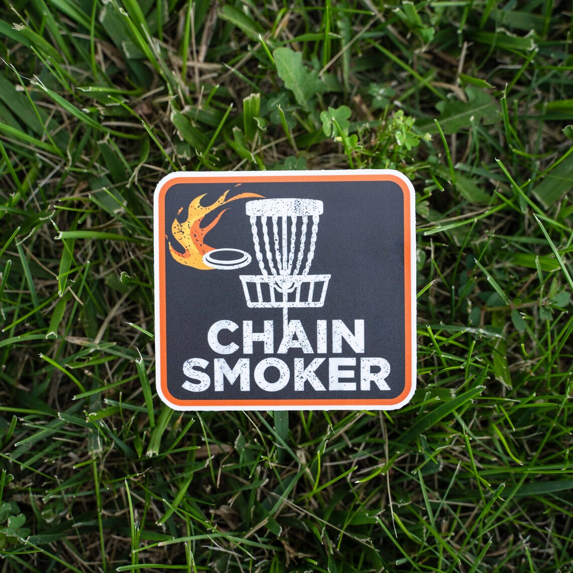 Disc Golf Sticker, Funny Disc Golf Water Bottle Sticker, Chain Smoker ...