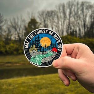 May the Forest Be With You Sticker, Nature Water Bottle Sticker, Funny ...