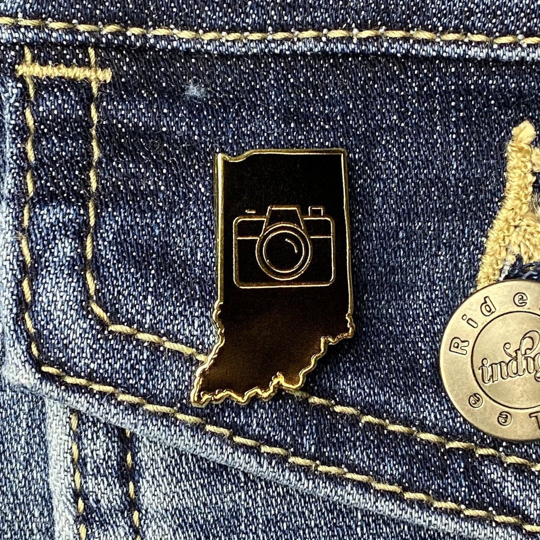 Indiana Shape, CAMERA Lapel Pin, Photography Lapel Pin, Die Struck ...