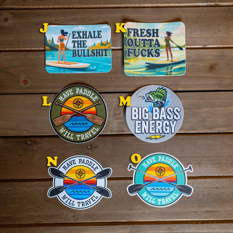 Paddling Sticker Set, Kayaking Sticker Set, SUP Stickers, Canoe ...