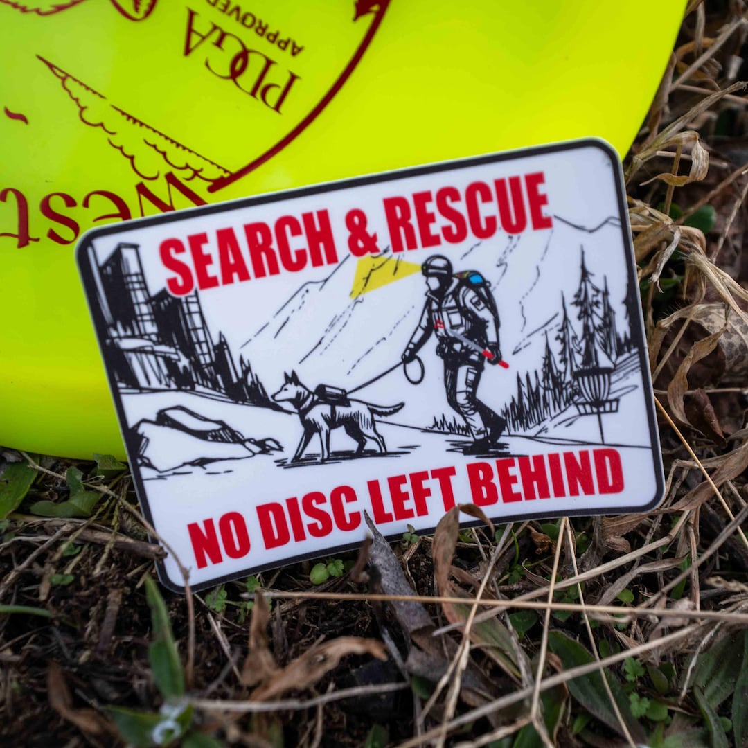 Disc Golf Sticker, Search and Rescue, No Disc Left Behind Funny Disc ...