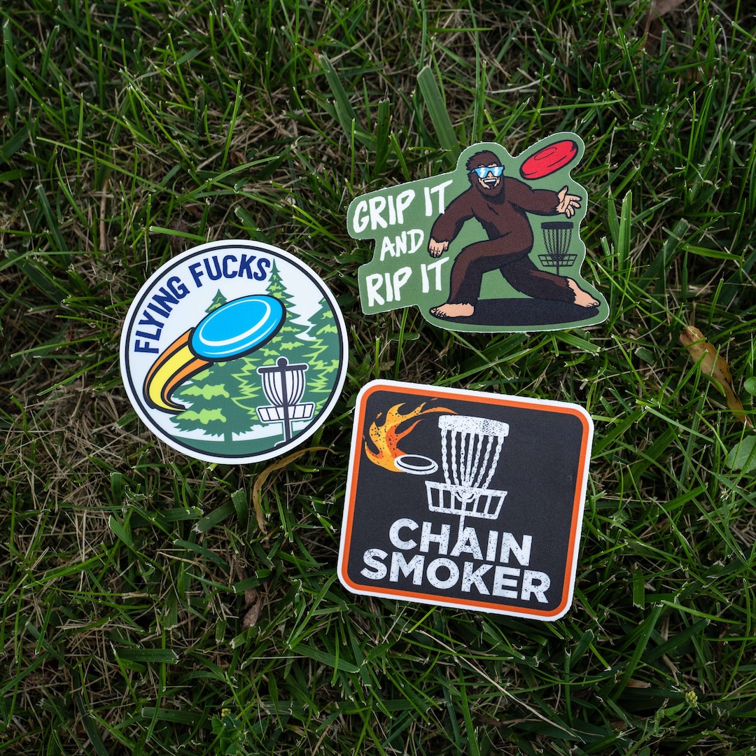 Disc Golf Sticker Set of 3 Stickers, Funny Disc Golf Water Bottle ...