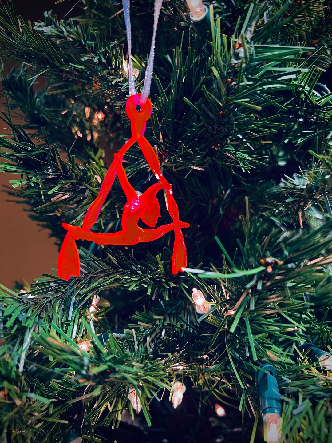 Aerialist Holiday Ornament With Ribbon - Beautiful Pink Acrylic Aerial ...