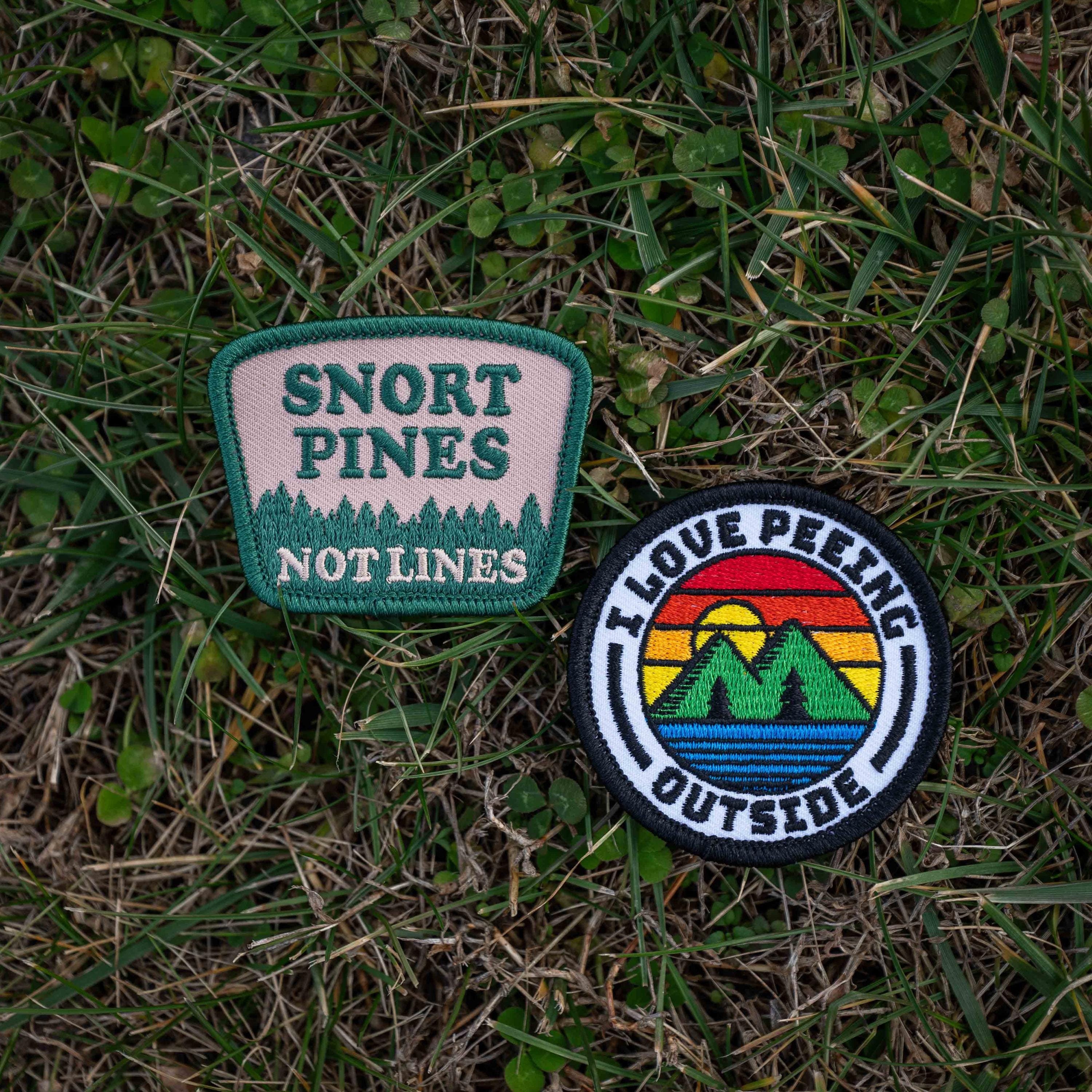 2 Nature Patch Set! - Snort Pines Not Lines & I Love Peeing Outside ...