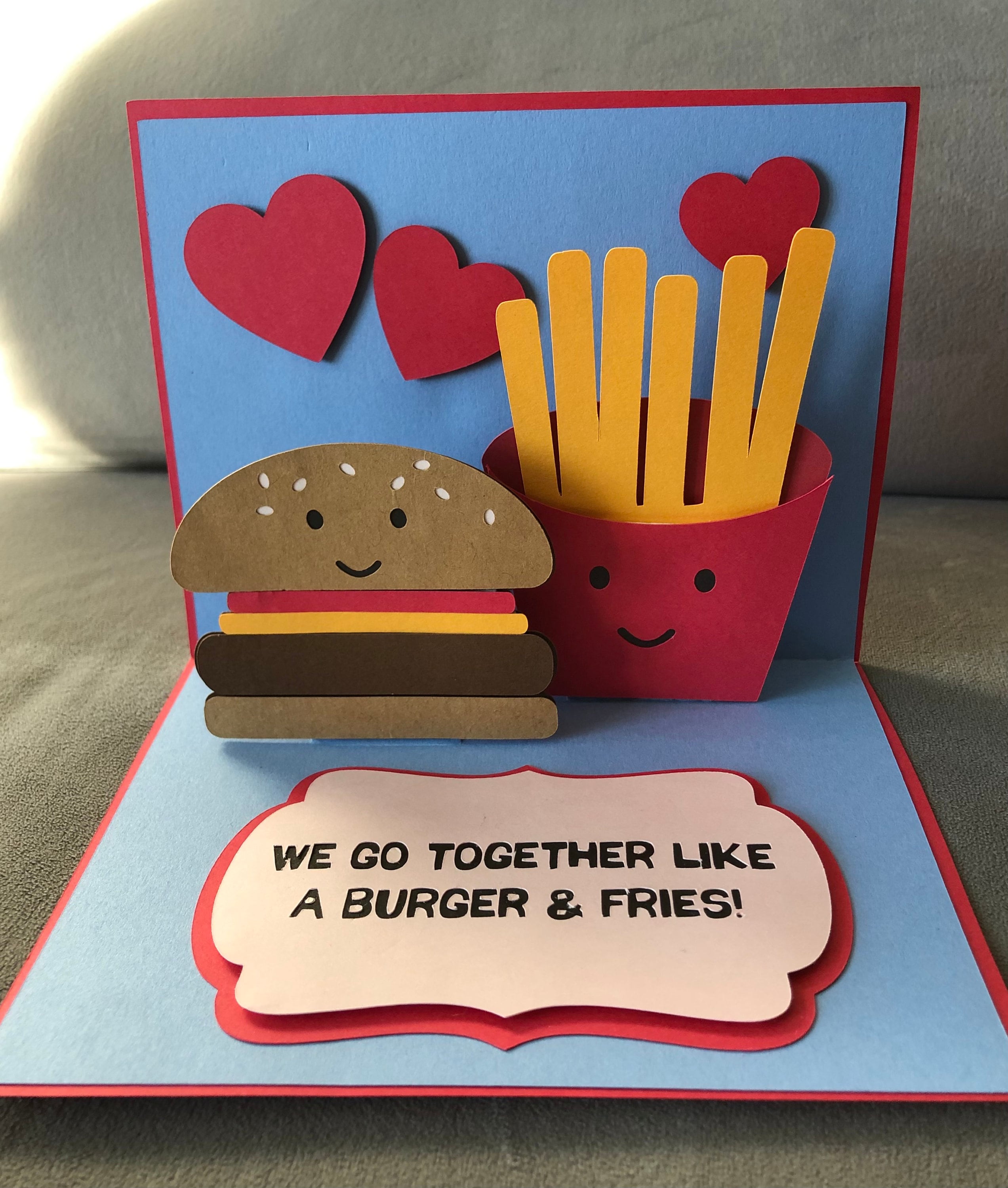 Hamburger and Fries Pop up Card - Etsy
