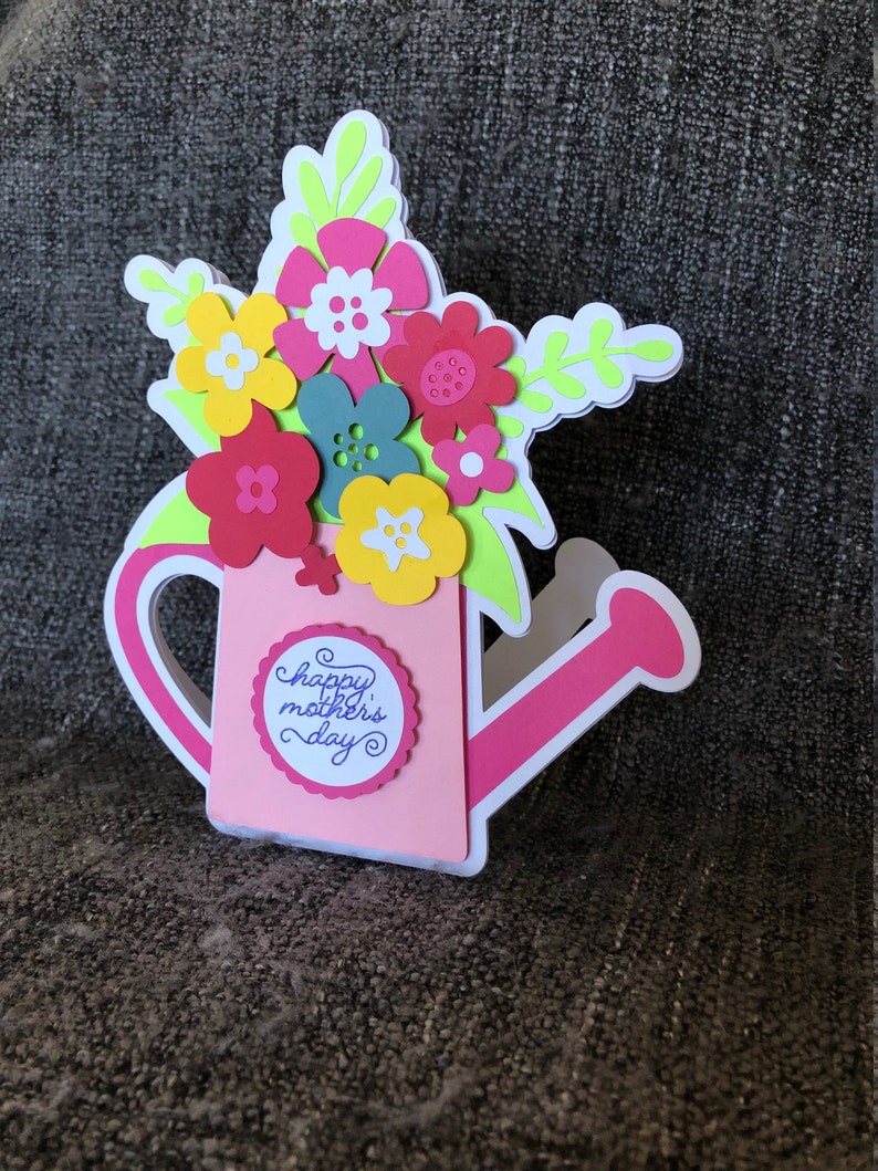 Water Can of Flowers Mother's Day Card - Etsy