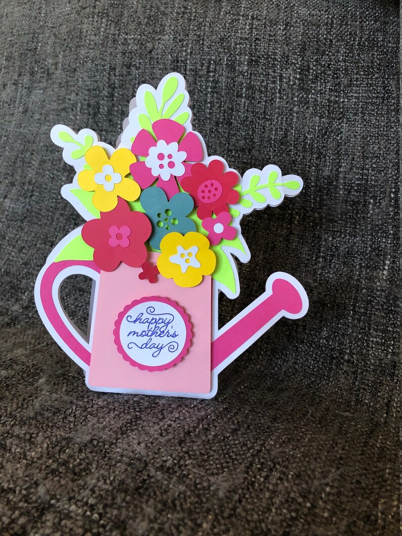 Water Can of Flowers Mother's Day Card - Etsy