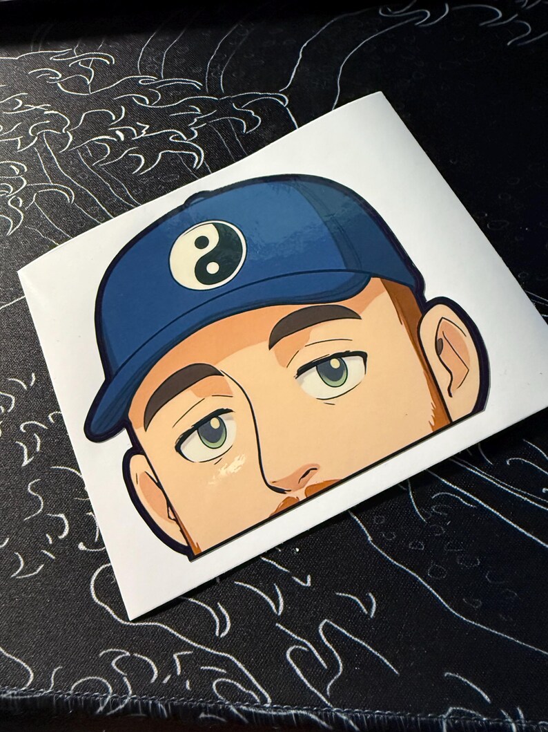 Mac Miller Peeker Sticker – Yin Yang Hat Anime-style Decal | Waterproof ...
