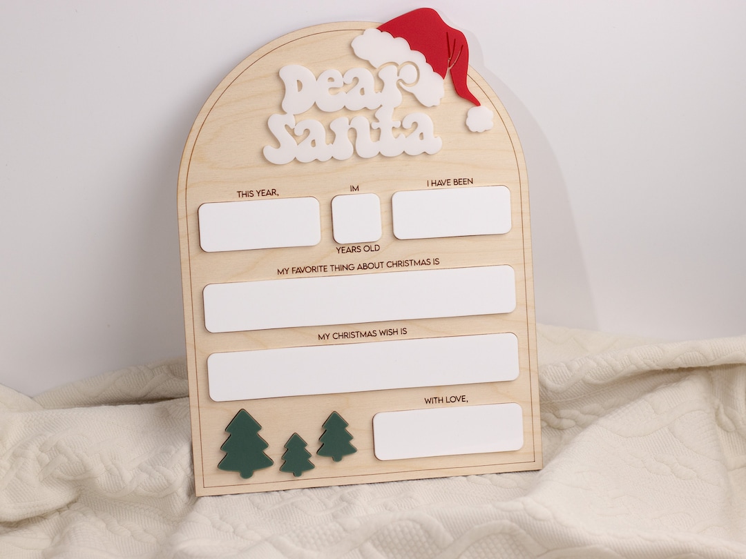 Dear Santa Dry Erase Board | Reusable Christmas Sign | Dear Santa Sign ...