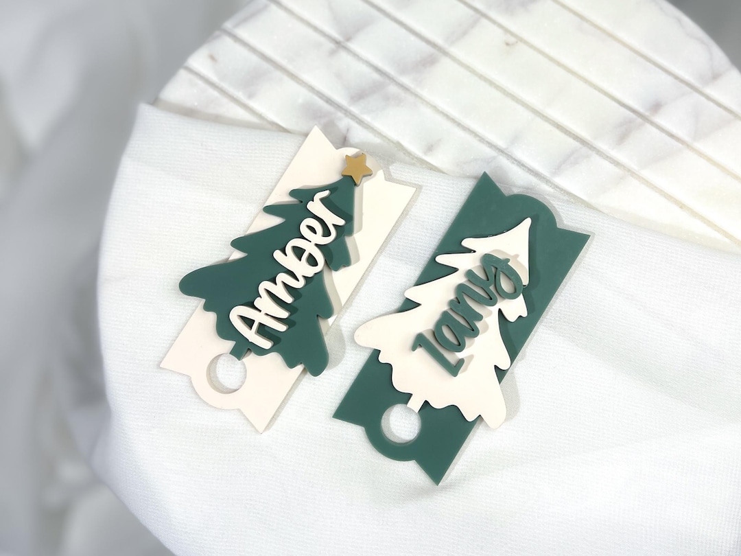 Christmas Tree Name Plate | Custom Holiday Tree Stanley Name Plate ...