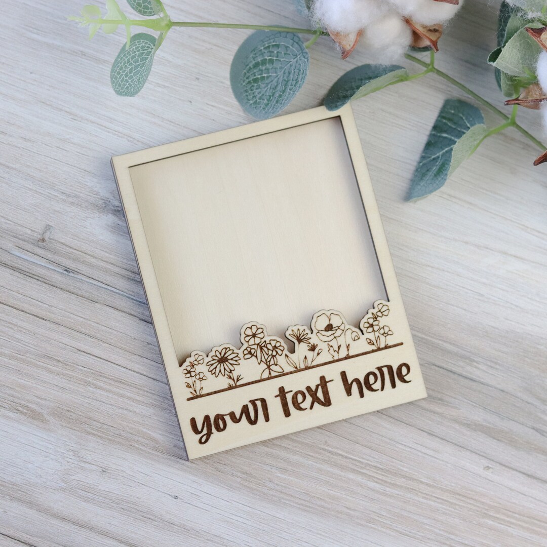 Picture Frame | Floral Custom Text Frame | Magnet Frame | Photo Frame ...