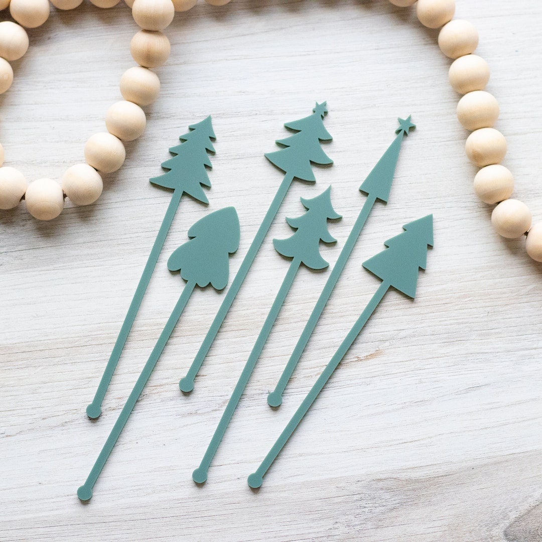 Christmas Tree Drink Stirrers | Set of 6 | Swizzle Sticks | Stir Stick ...