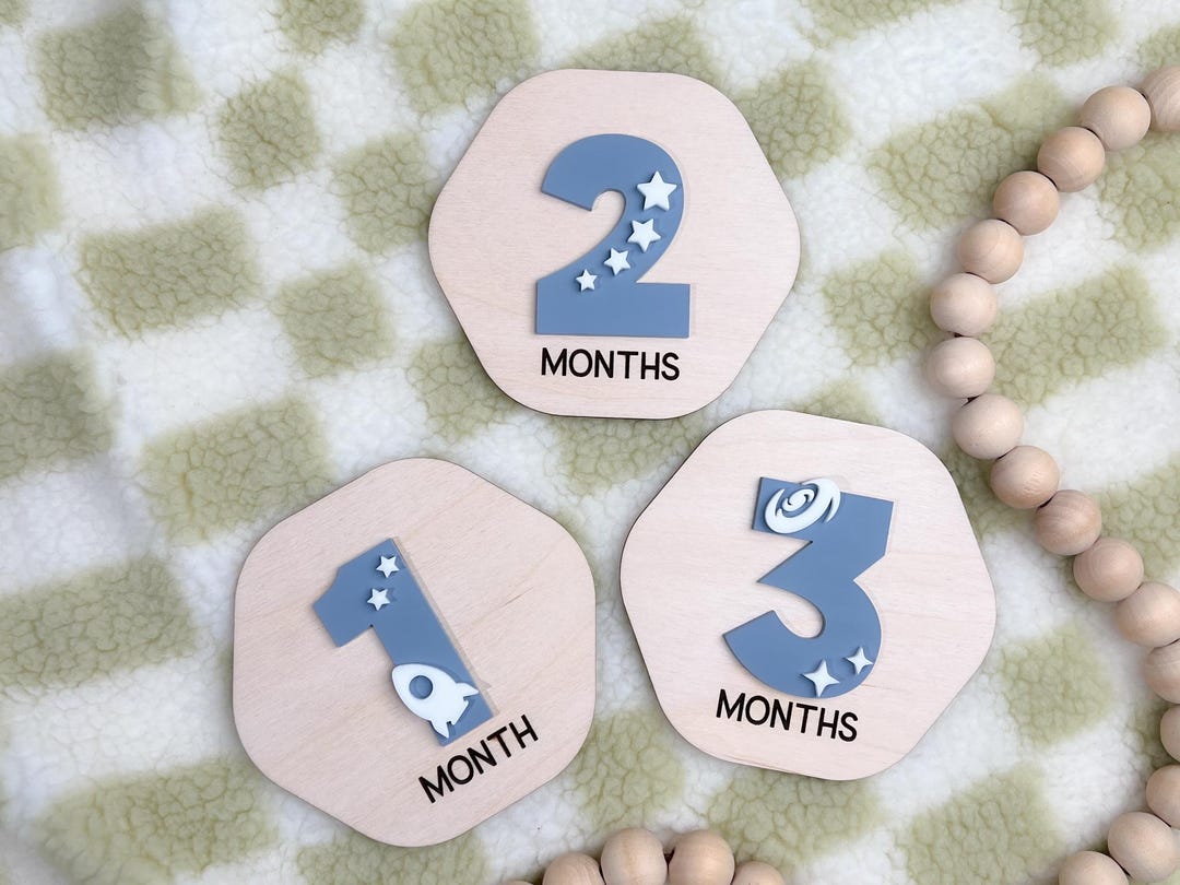 Space Monthly Milestone Markers | Milestone Marker | Wood First Year ...
