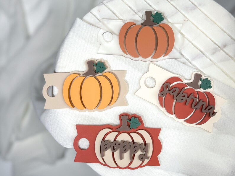 Fall Pumpkin Tumbler Name Plate | Custom Stanley Name Plate ...